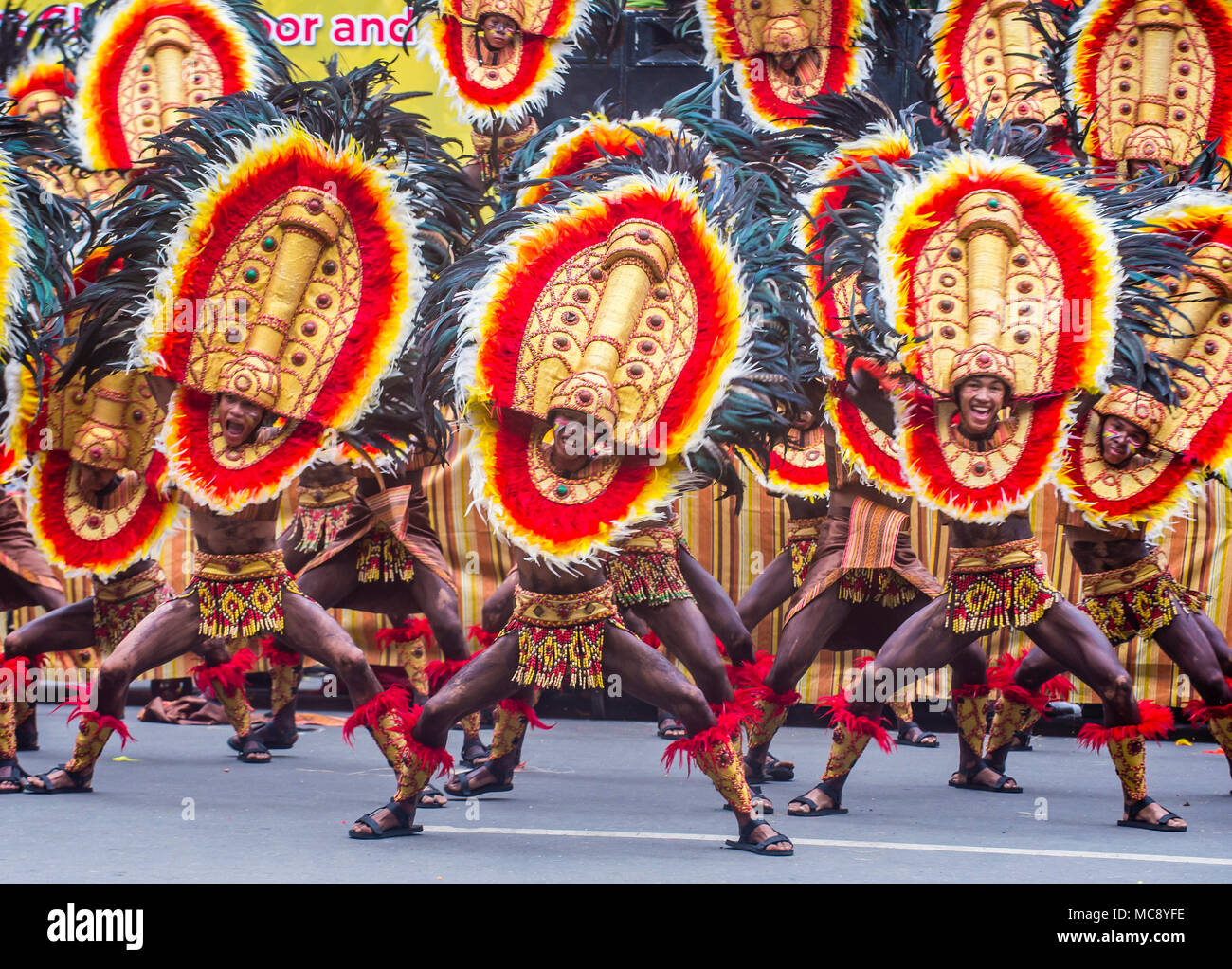 Participants in the Dinagyang Festival in Iloilo Philippines Stock ...