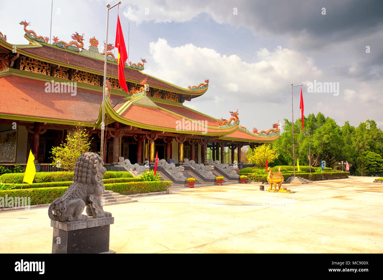 A buddhist temple within the Ben Duoc Scenic area in South Vietnam in ...