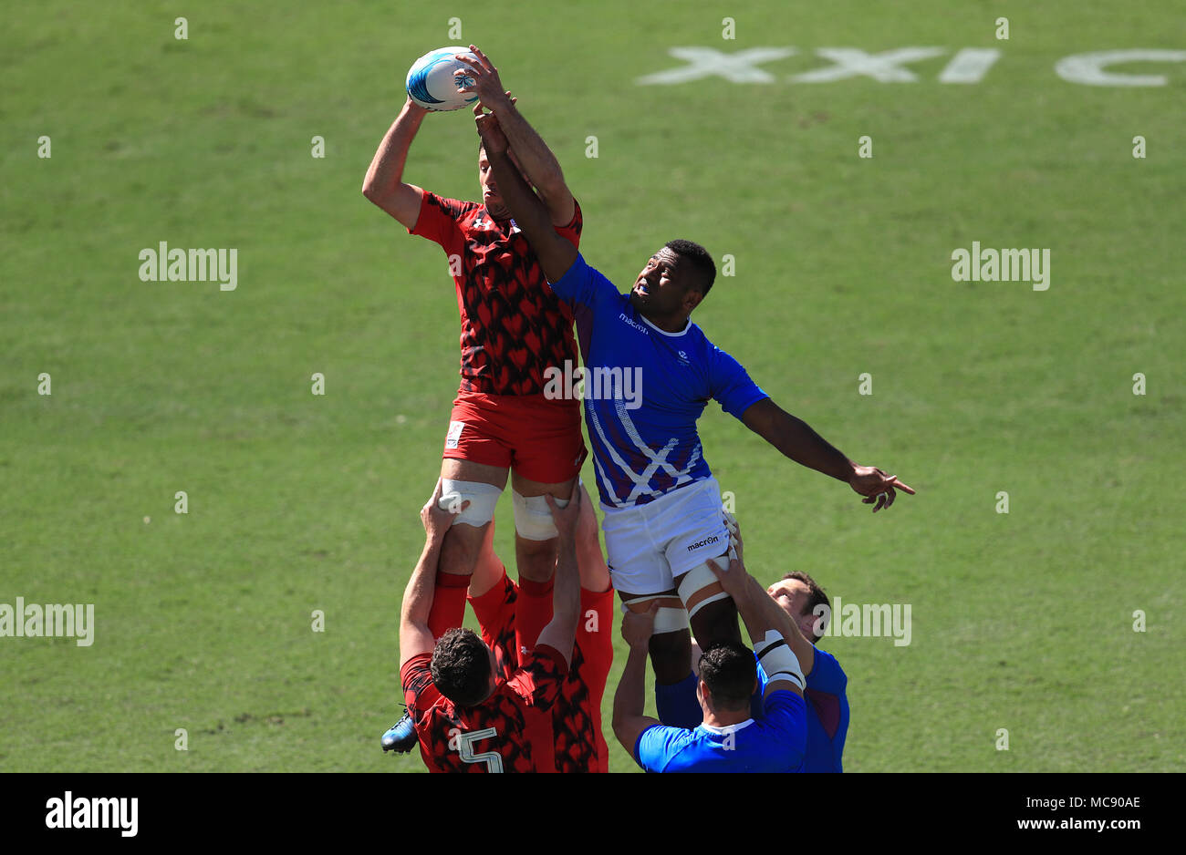 Mens rugby sevens placing 5 8 match robina stadium hi-res stock ...