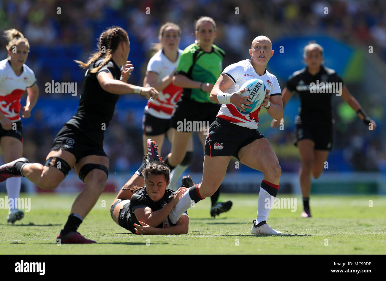 England's Heather Fisher in action agains New Zealand in the Women's ...