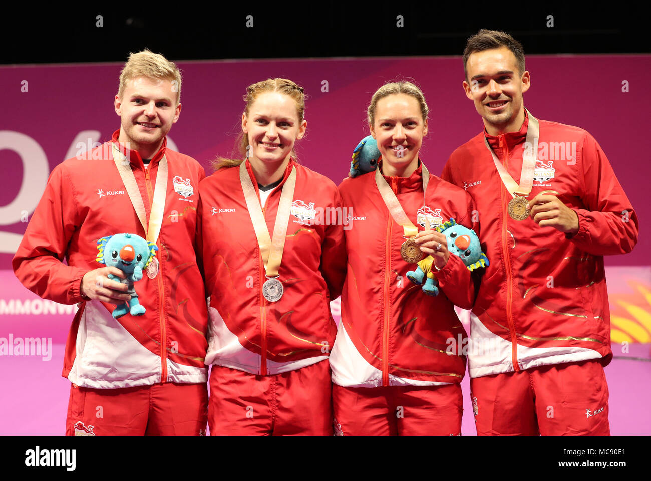 England's (left-right) Marcus Ellis and Lauren Smith, silver, England's ...