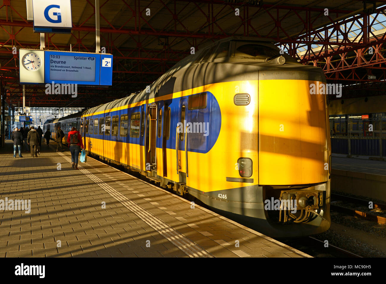 An ICM EMU electric multiple unit train stands at Eindhoven station in ...
