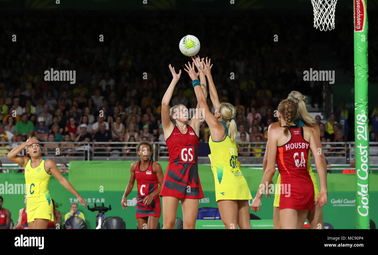 England's Joanne Harten (centre) against Australia in the Women's ...