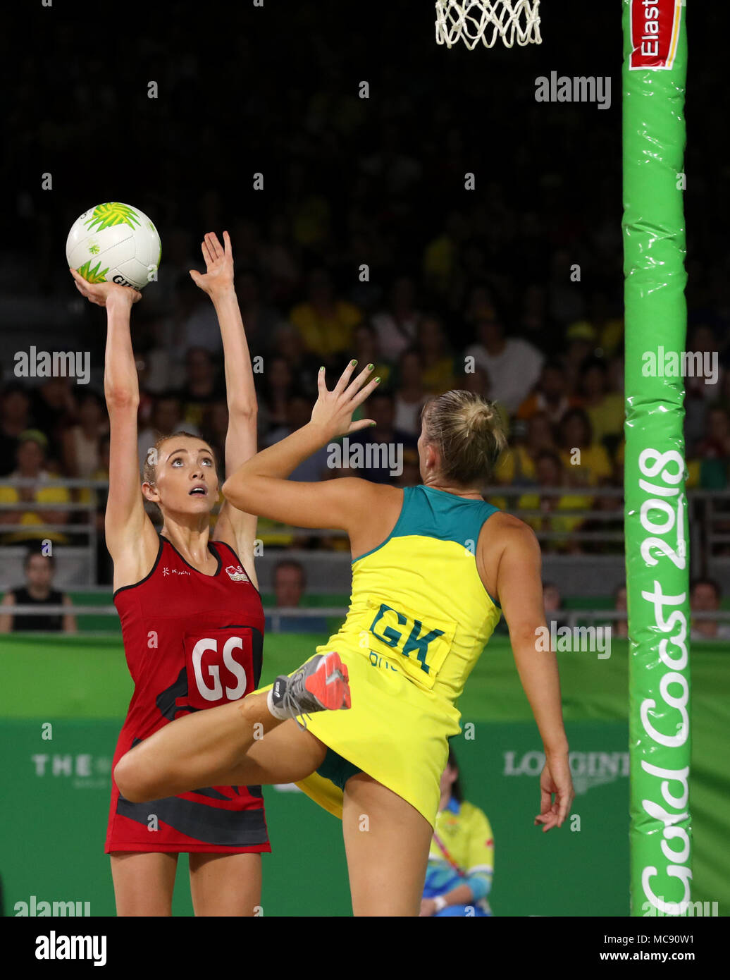 England's Helen Housby against Australia in the Women's Netball gold ...