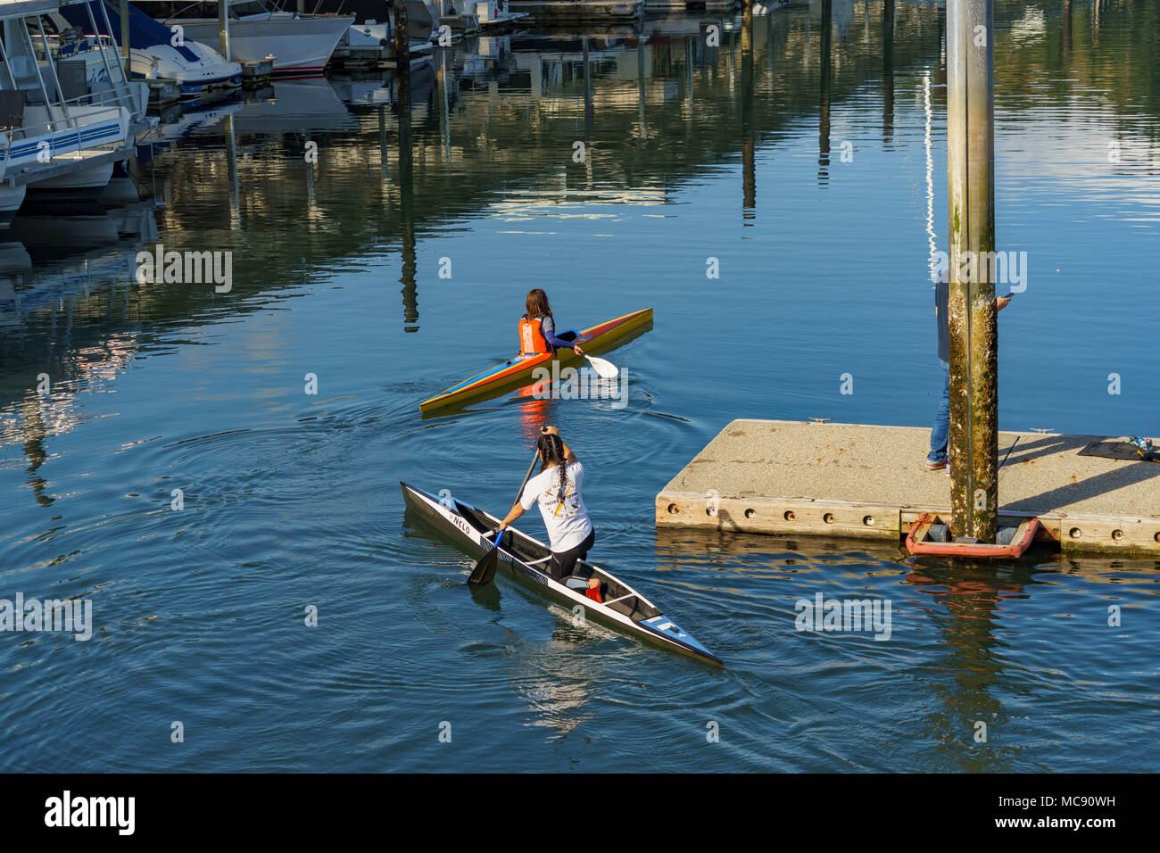 Kayaks in Gig Harbor, Washington Stock Photo - Alamy