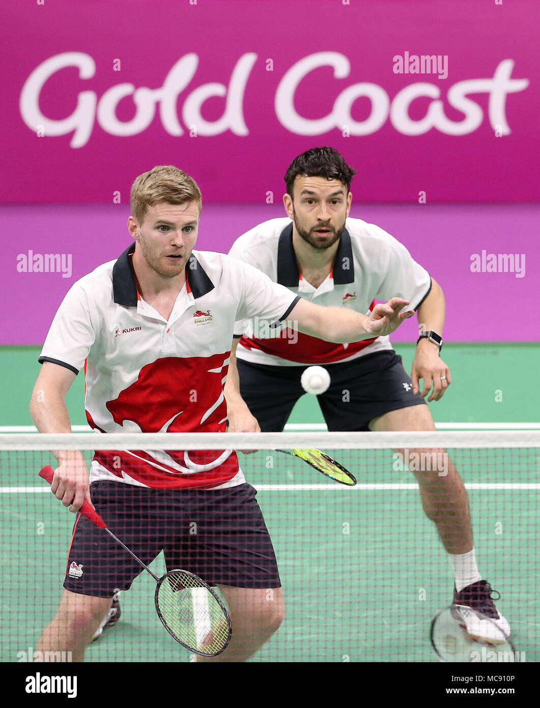Mens badminton doubles carrara sports arena hi-res stock photography ...