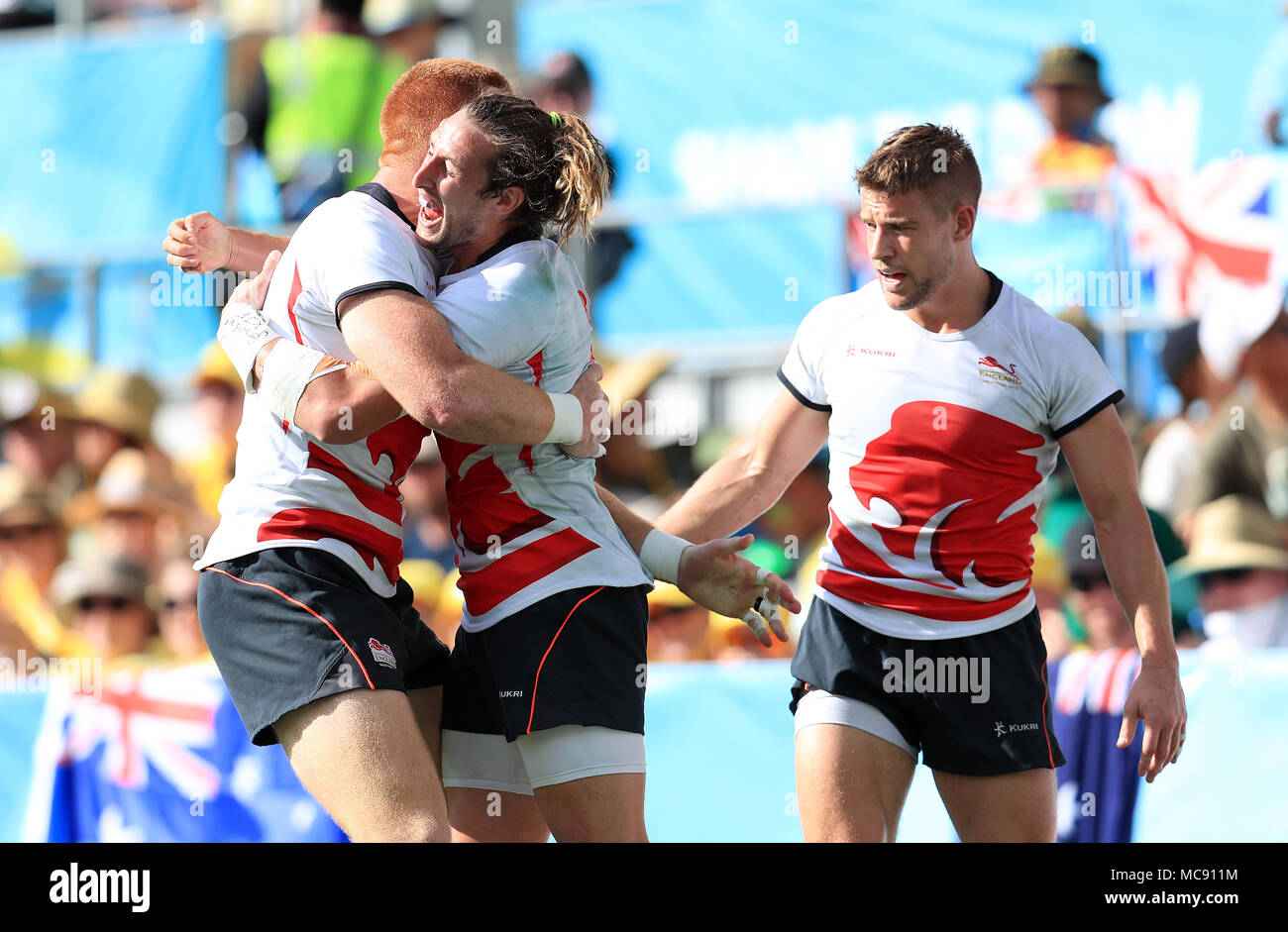 England's James Rodwell (left) celebrates winning the Men's Rugby ...