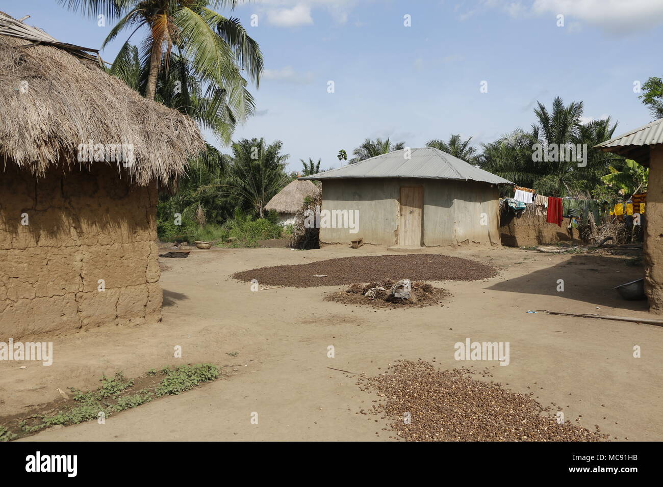 Village life in Benin Stock Photo - Alamy