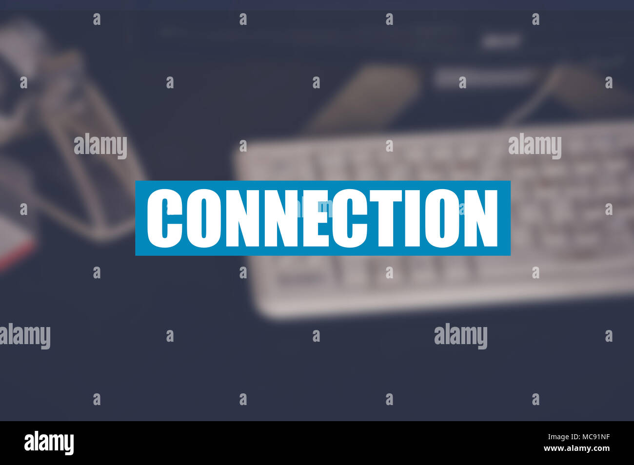 Connection word with business blurring background Stock Photo - Alamy