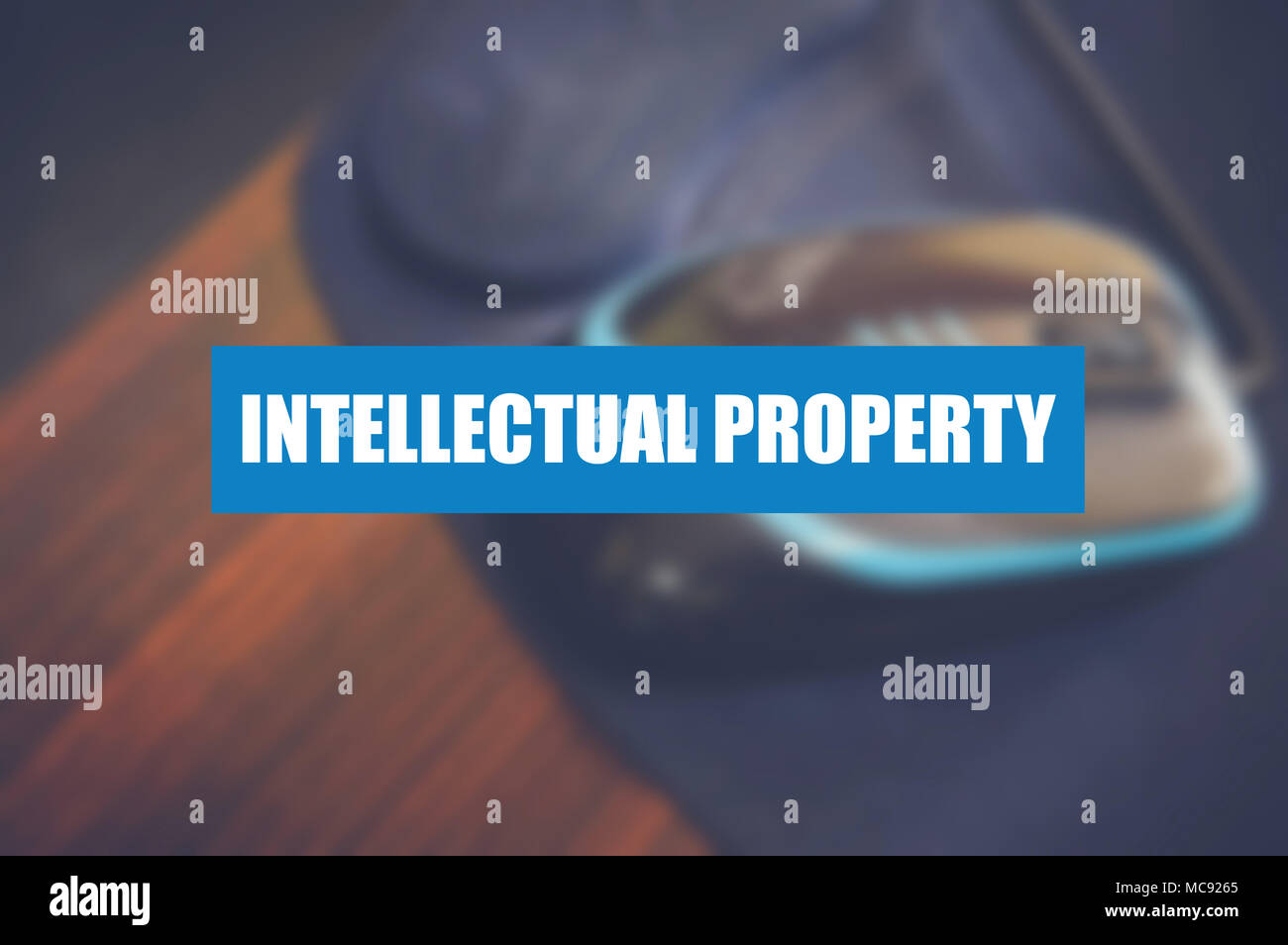 Intellectual property word with business blurring background Stock ...