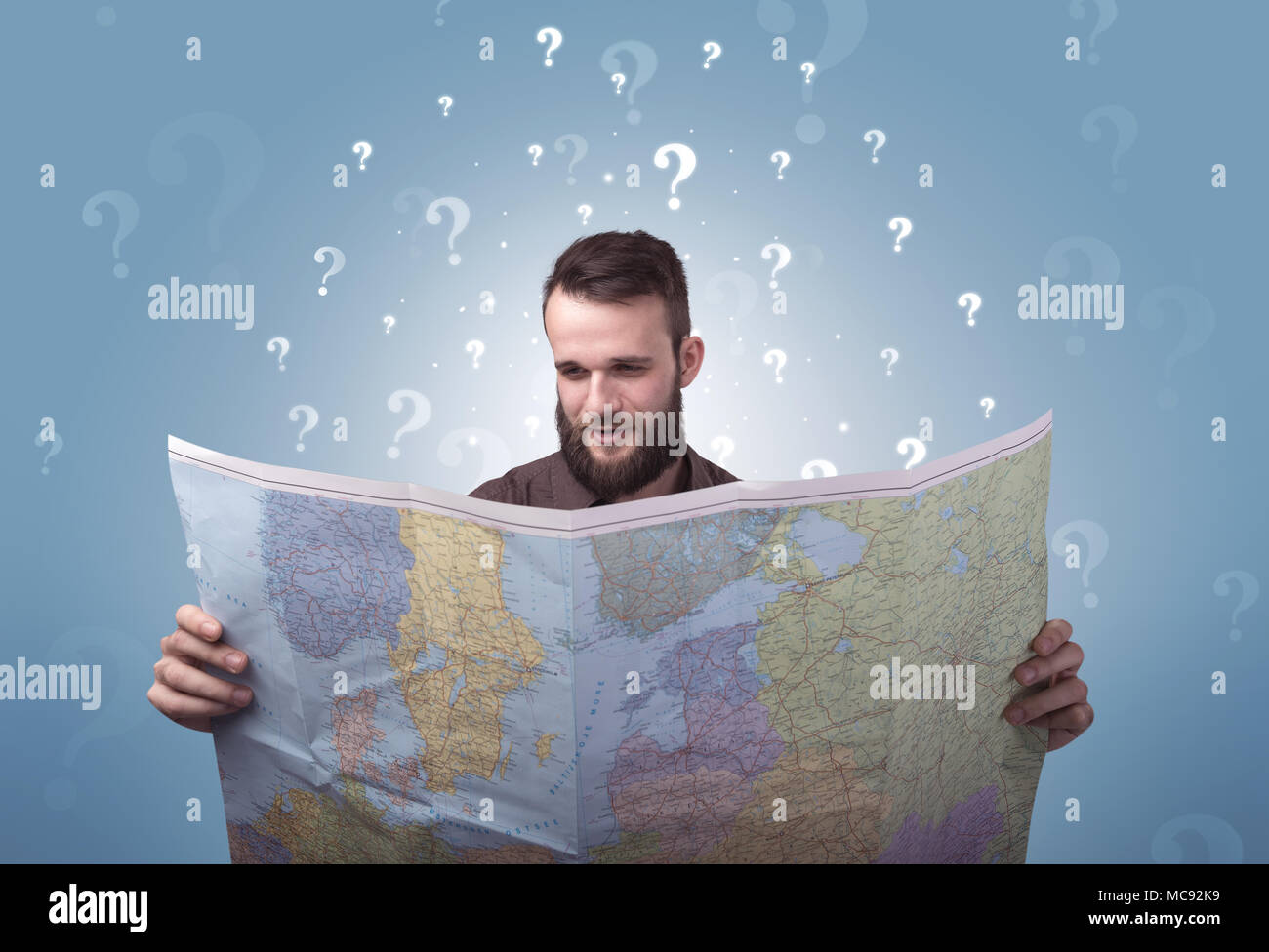 People map with question marks hi-res stock photography and images - Alamy