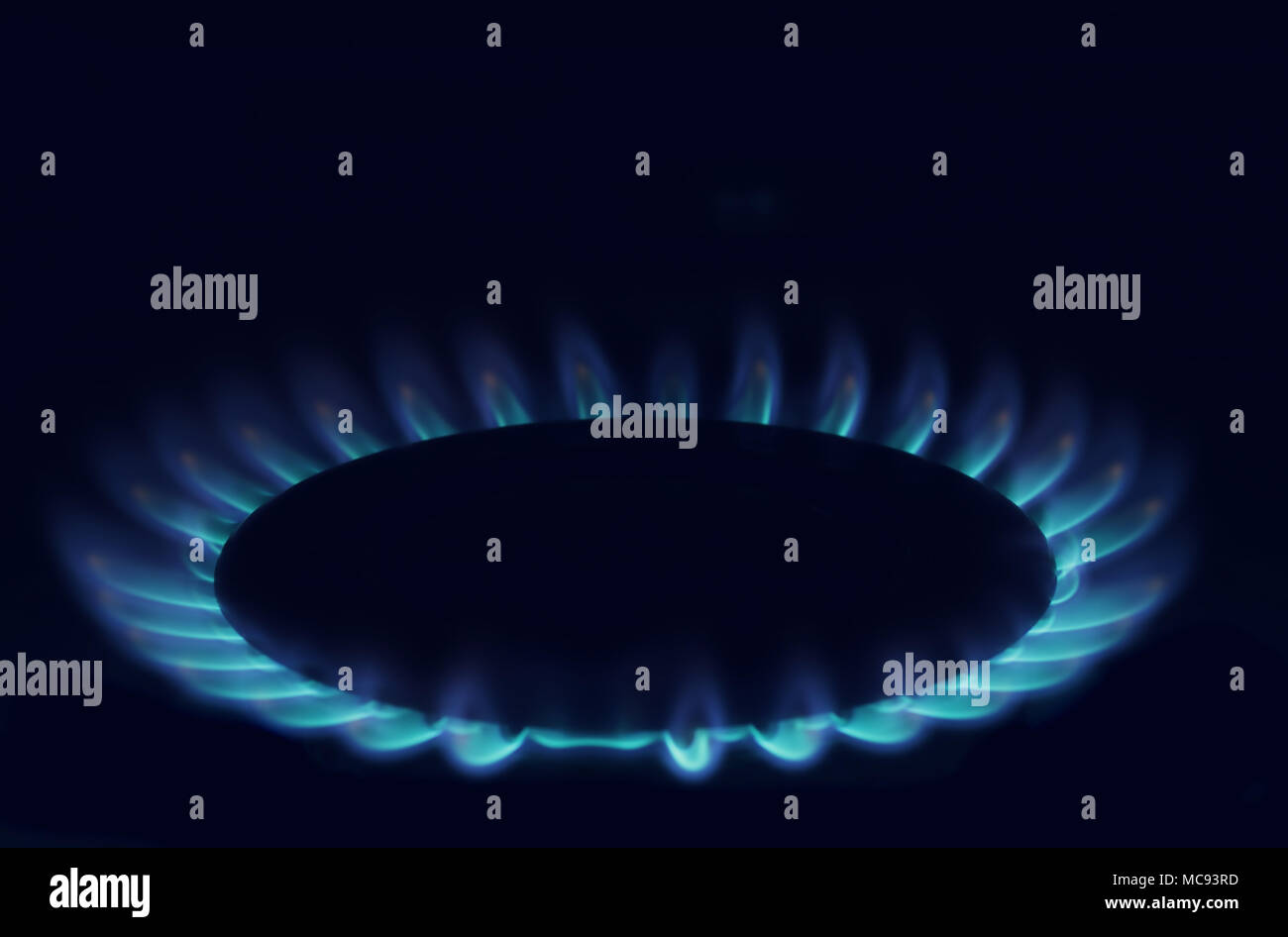 Gas burning in the burner over black background Stock Photo - Alamy