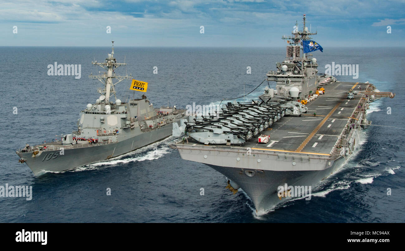 180412-N-NM806-0262 PHILIPPINE SEA (April 12, 2018) The guided-missile ...