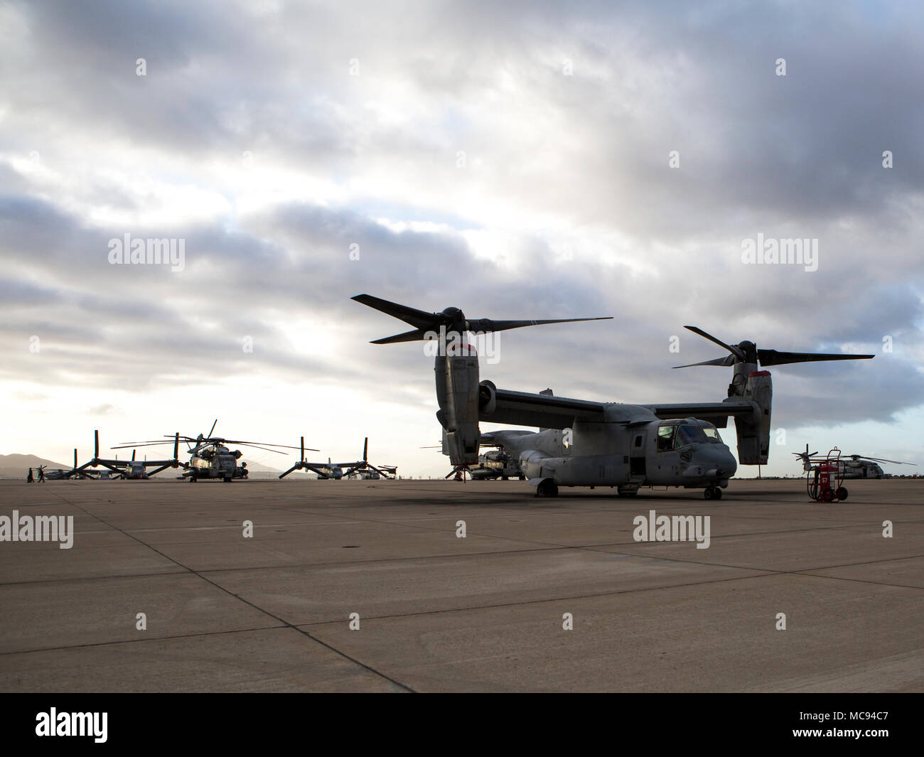 An MV-22B Osprey assigned to Marine Medium Tiltrotor Squadron (VMM) 166 ...