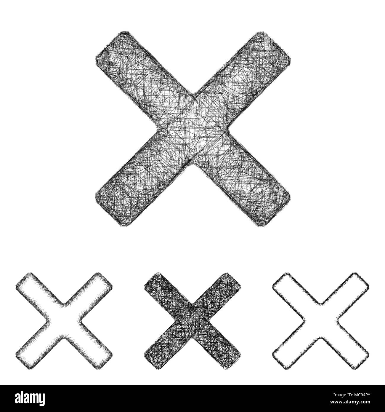 Cross icon set - sketch line art Stock Vector Image & Art - Alamy