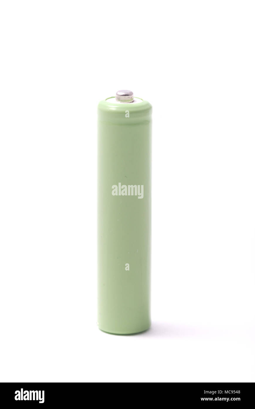 Rechargeable AA battery isolated on white background Stock Photo - Alamy