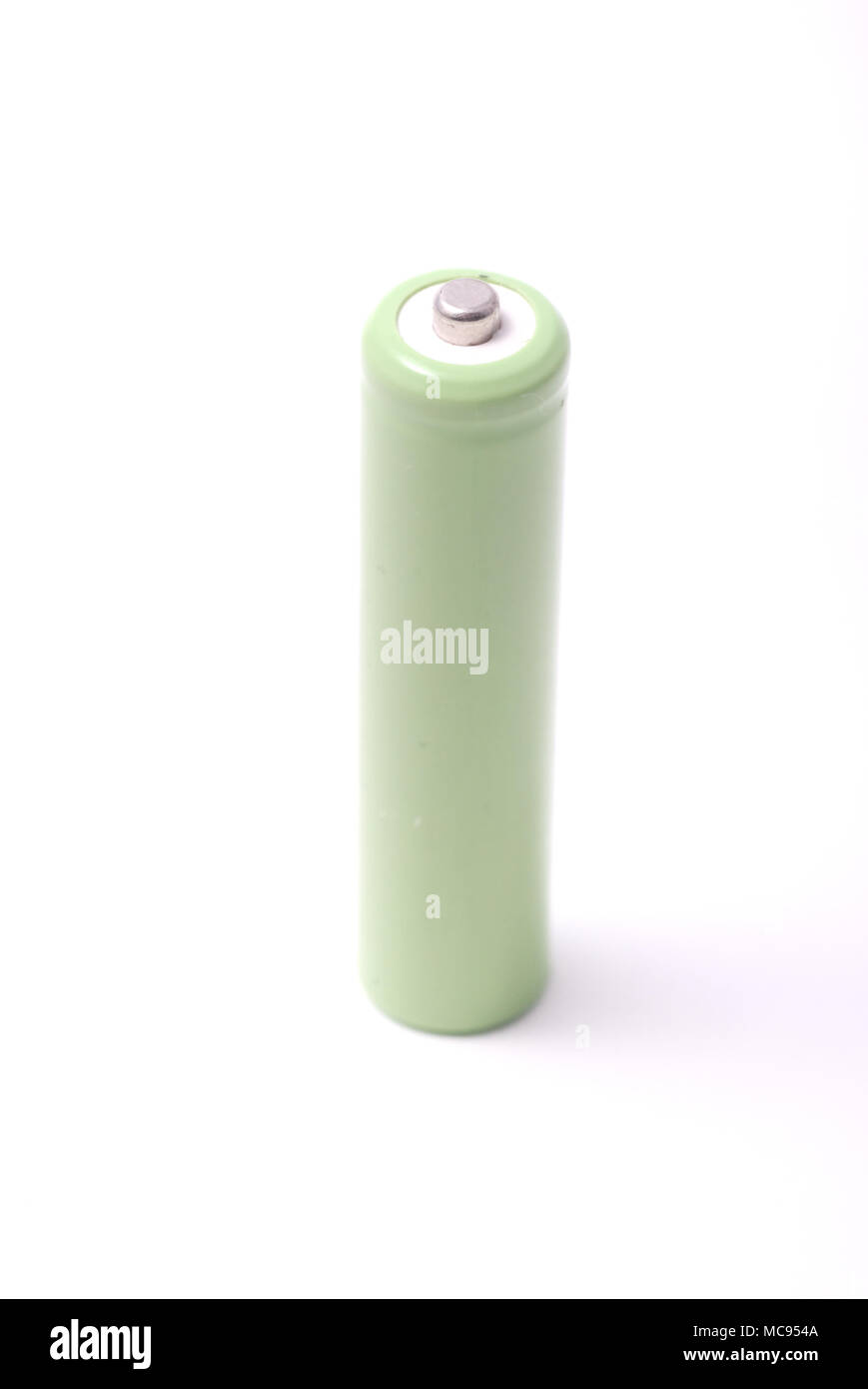 Rechargeable AA battery isolated on white background Stock Photo - Alamy
