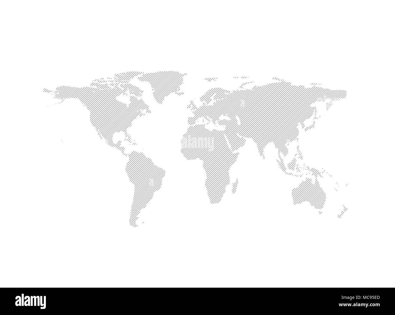 World stripes map isolated on white background Stock Photo - Alamy
