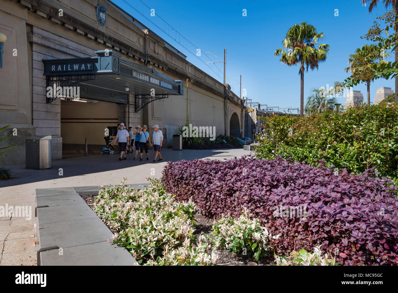 The entrance to Milsons Point railway station. The station is part of ...