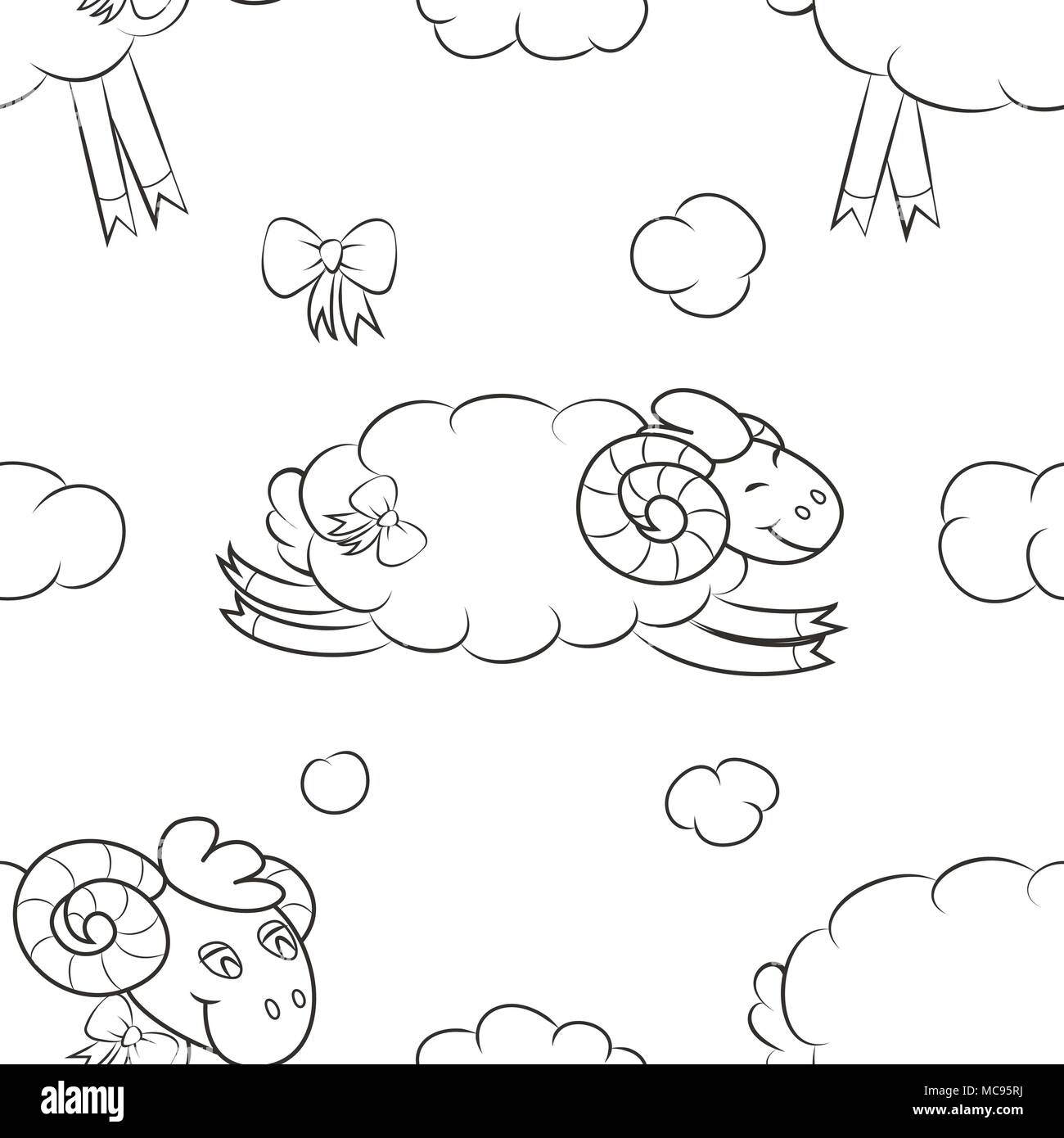 Furry sheep flying in the clouds Stock Vector Image & Art - Alamy