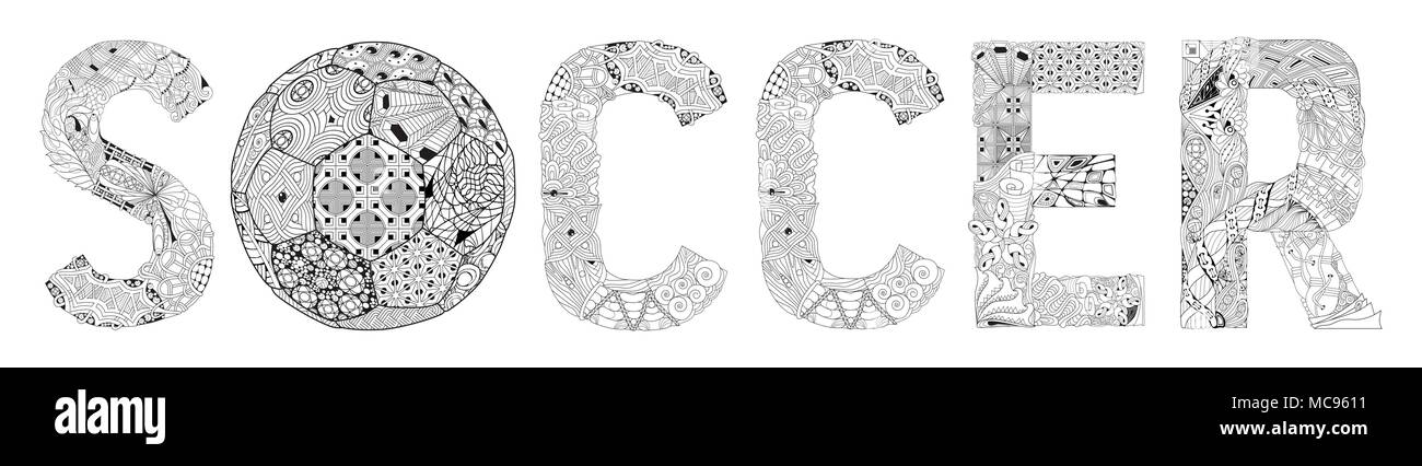 The Word Soccer In Bubble Letters