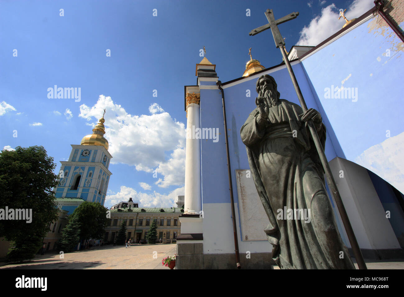 Statue of St. Michael within the walls of the St. Michael's Golden ...