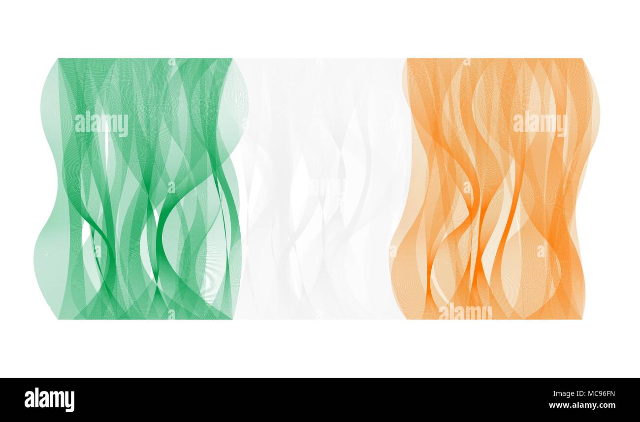 Wave line flag of Ireland Stock Vector Image & Art - Alamy