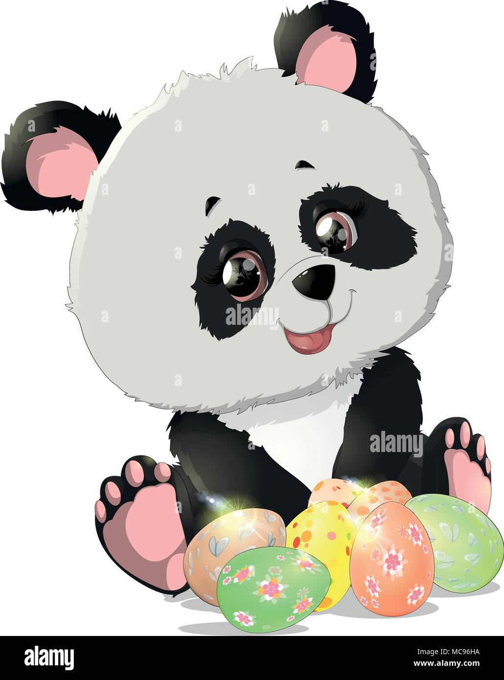 Cute Panda bear illustrations Stock Vector Image & Art - Alamy