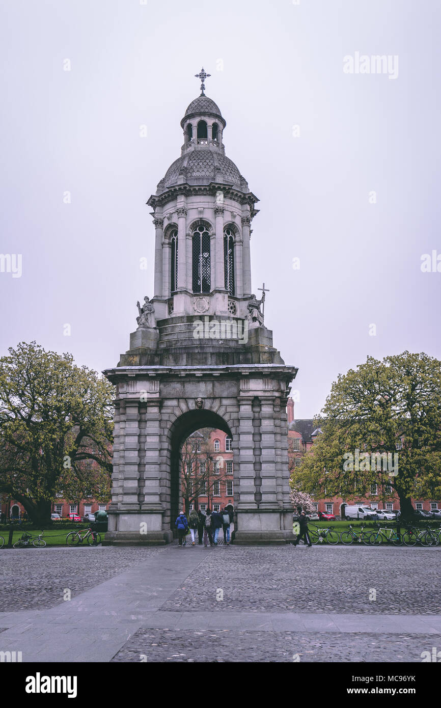 April 12th, 2018, Dublin, Ireland - Campus of Trinity College, widely ...