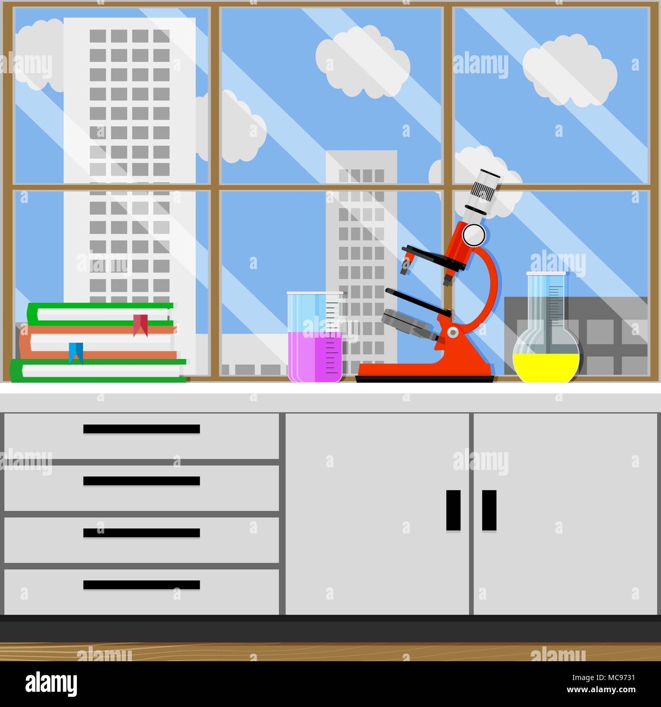 Chem Laboratory for Research. Microbiology and biochemical, glassware ...