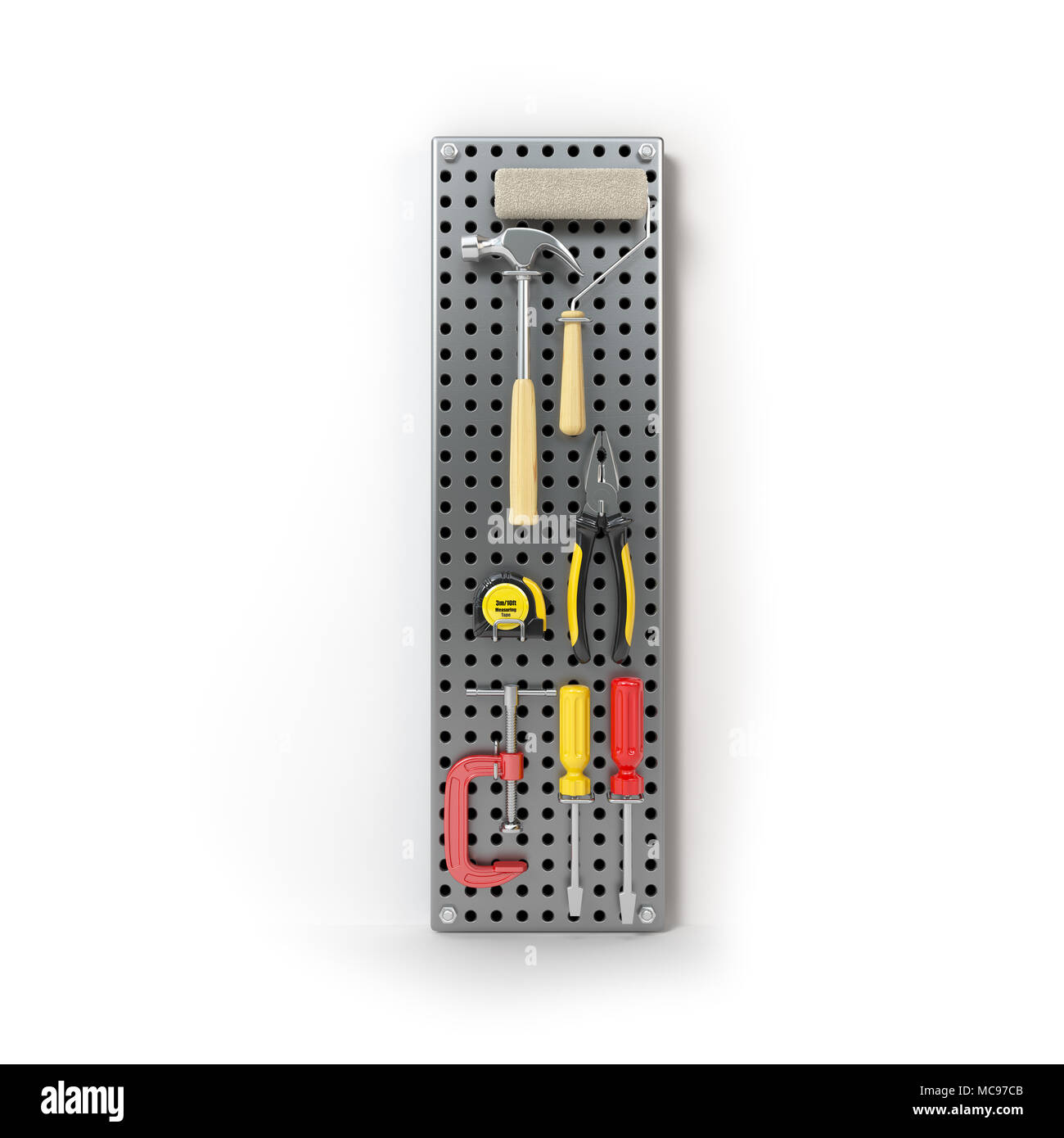 Letter I. Alphabet from the tools on the metal pegboard isolated on ...