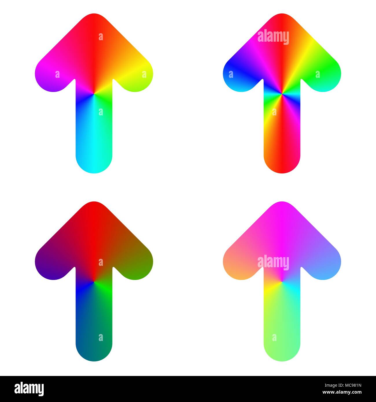 Rounded gradient rainbow arrow icon design set Stock Vector Image & Art ...