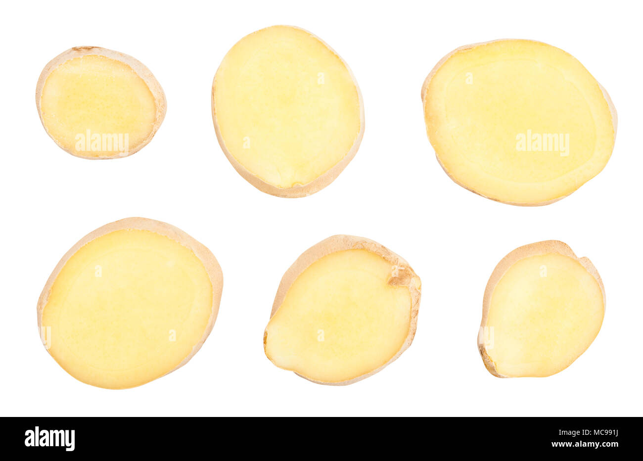 sliced ginger path isolated Stock Photo - Alamy