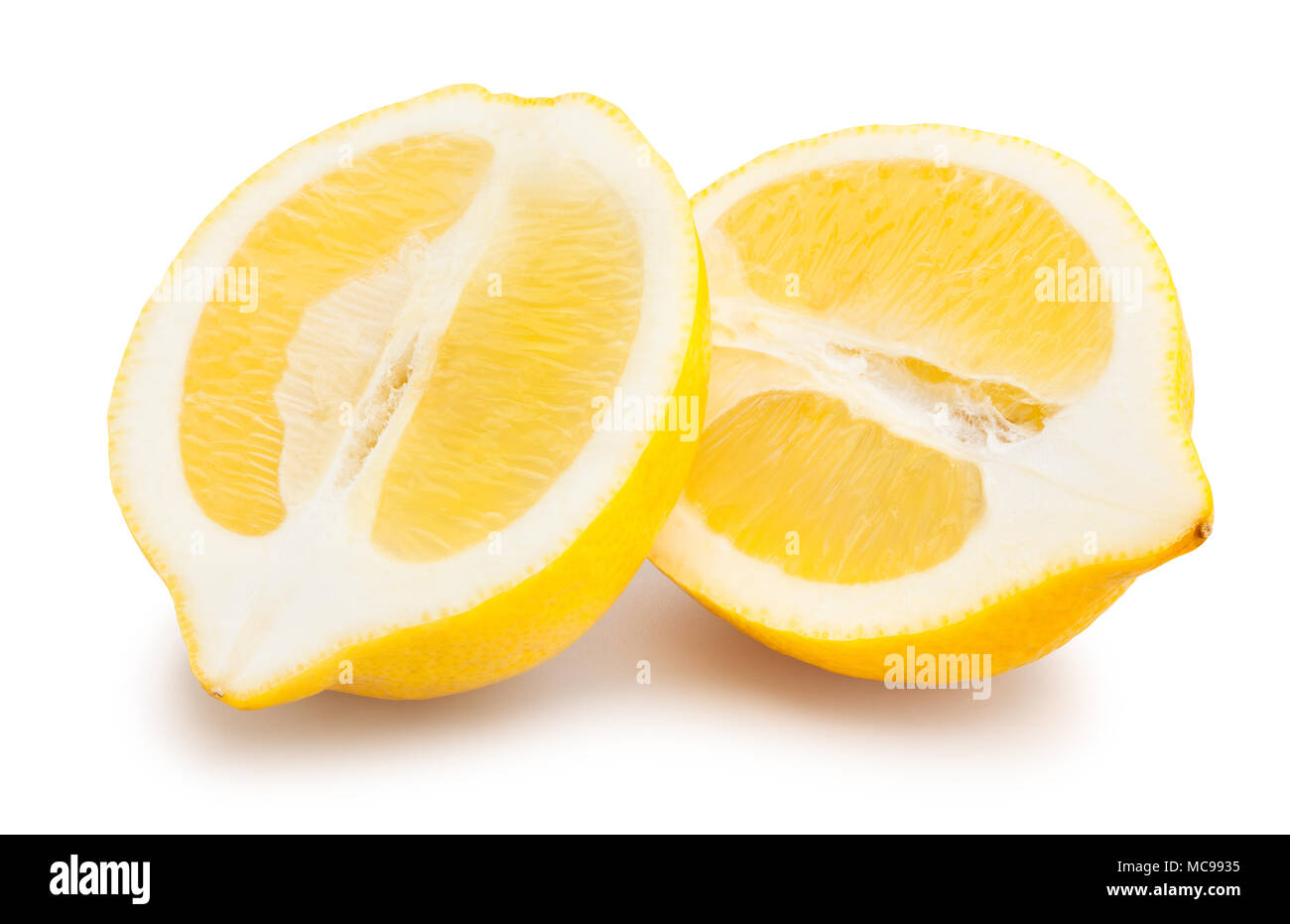 sliced lemon path isolated Stock Photo - Alamy