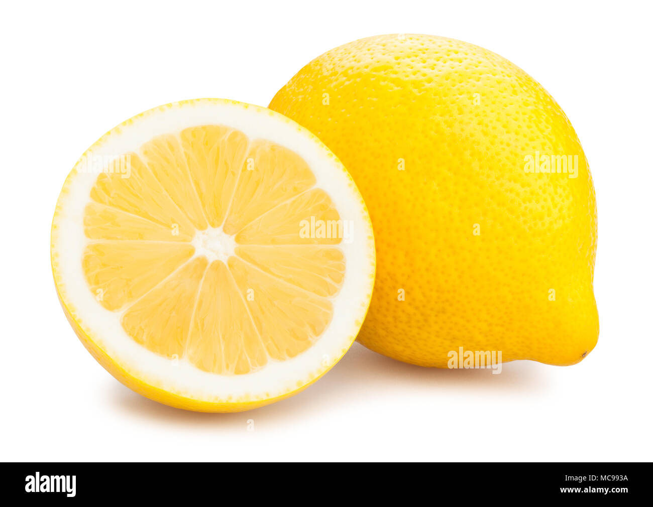 sliced lemon path isolated Stock Photo - Alamy