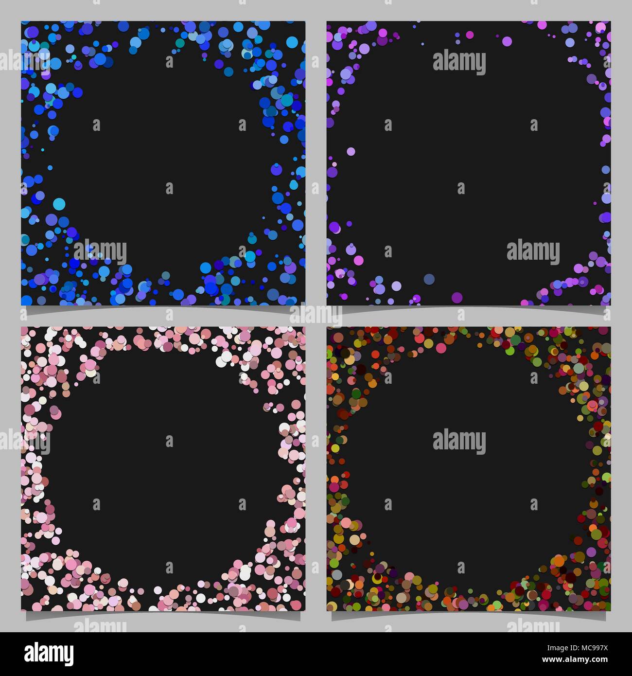 Round border background design set with dots Stock Vector Image & Art ...