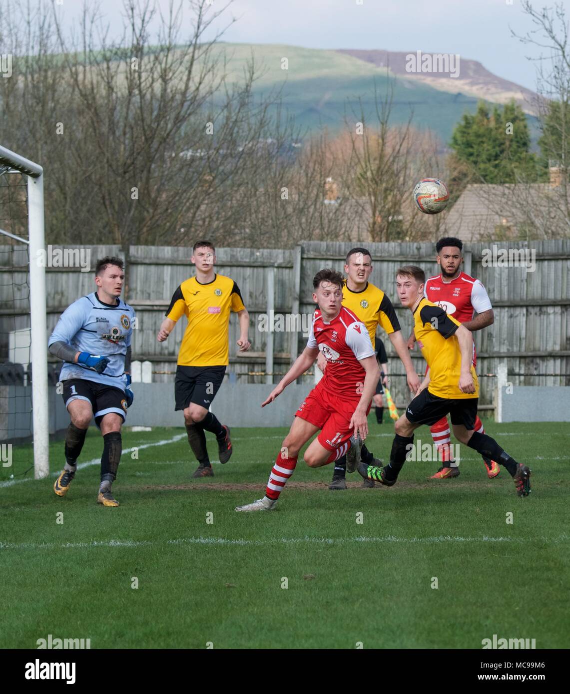 Action from the match between New Mills and Whitchurch Alport Stock ...