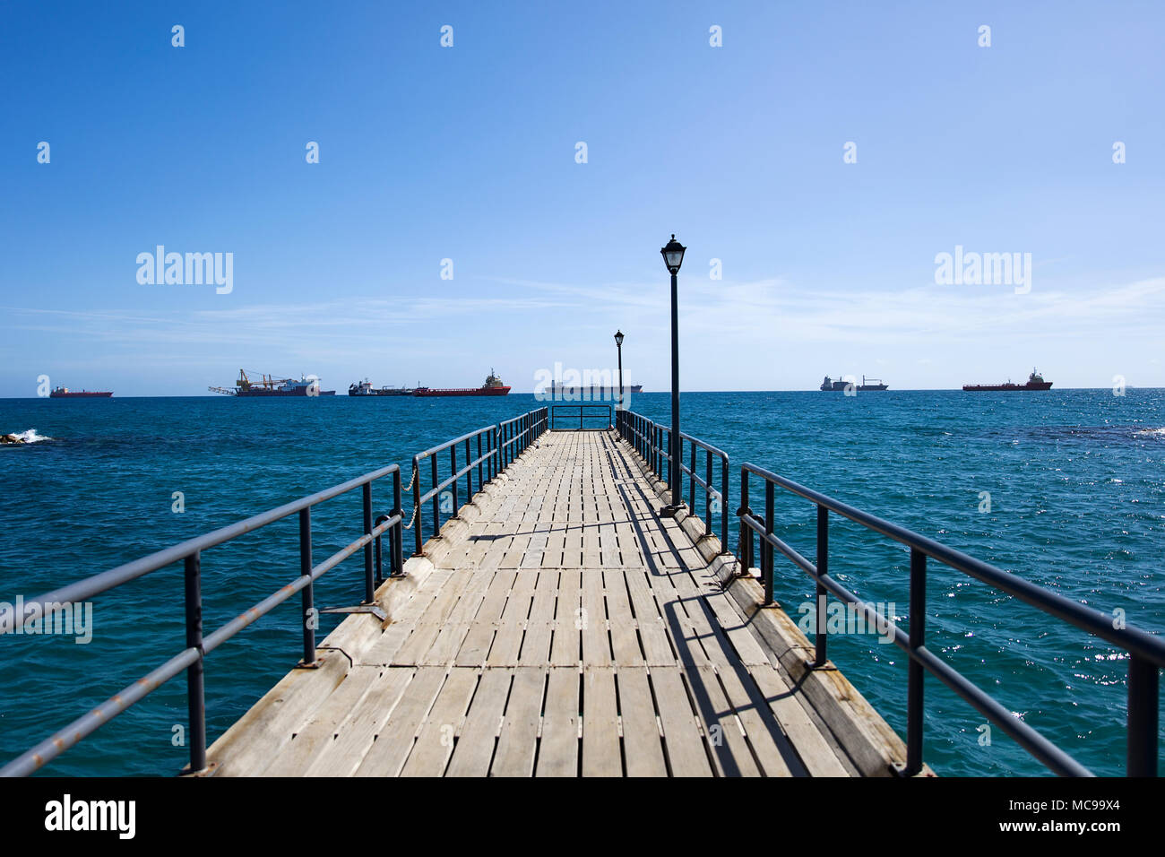 Pier on Mediterranean sea at Limassol, Cyprus Stock Photo - Alamy