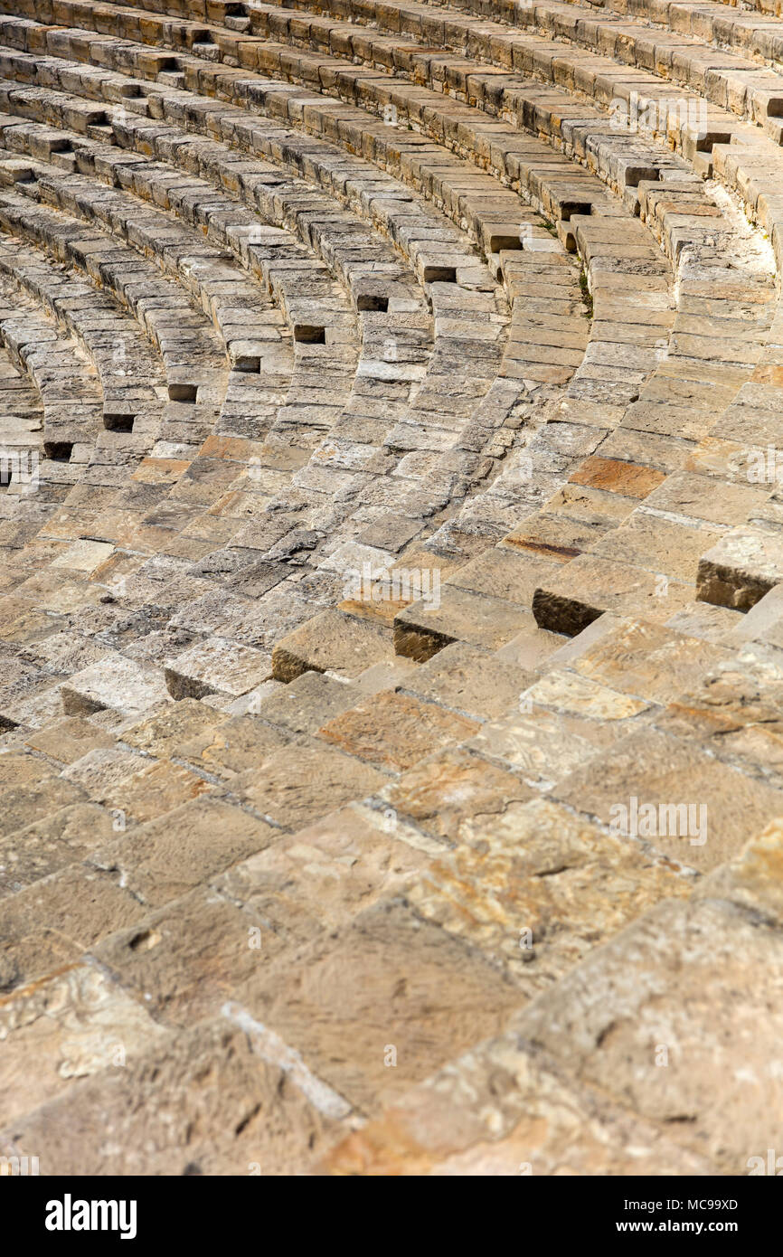 Detail of the ancient Curium amphitheatre in Kourion, Cyprus Stock ...