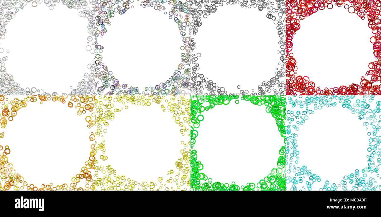 Colored round border background design set with circles Stock Vector ...