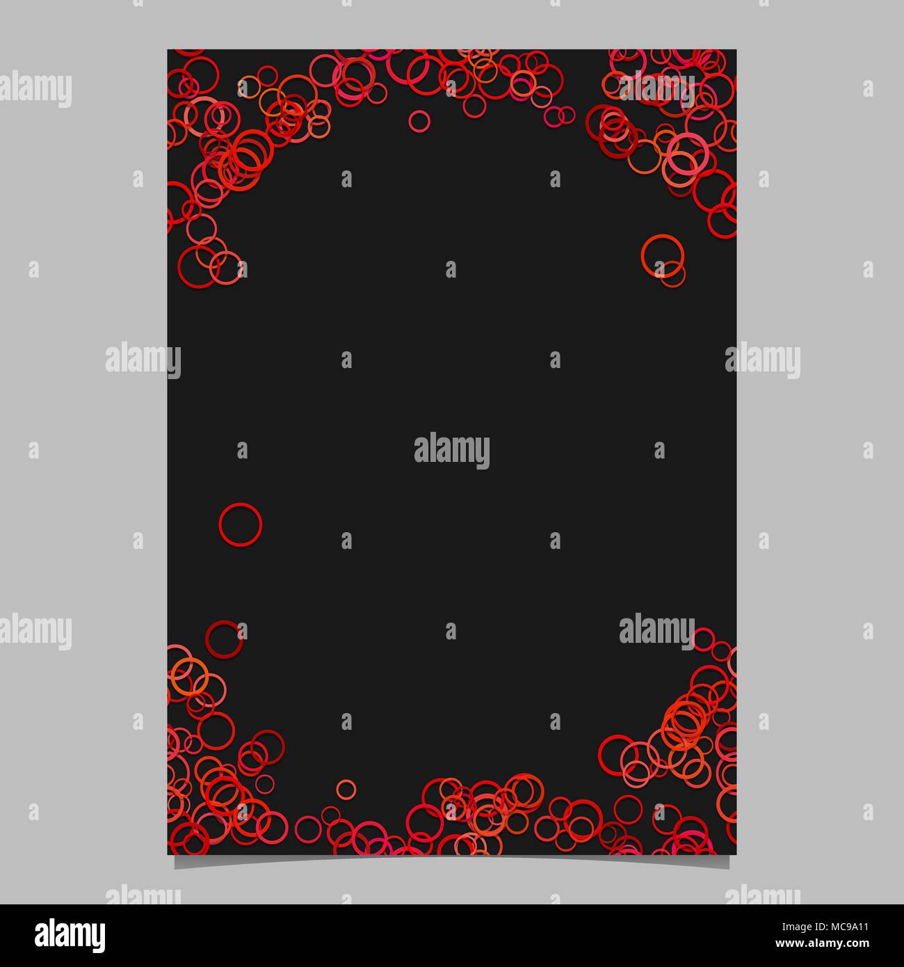 Dark abstract random circle pattern card template - vector brochure background graphic design ...