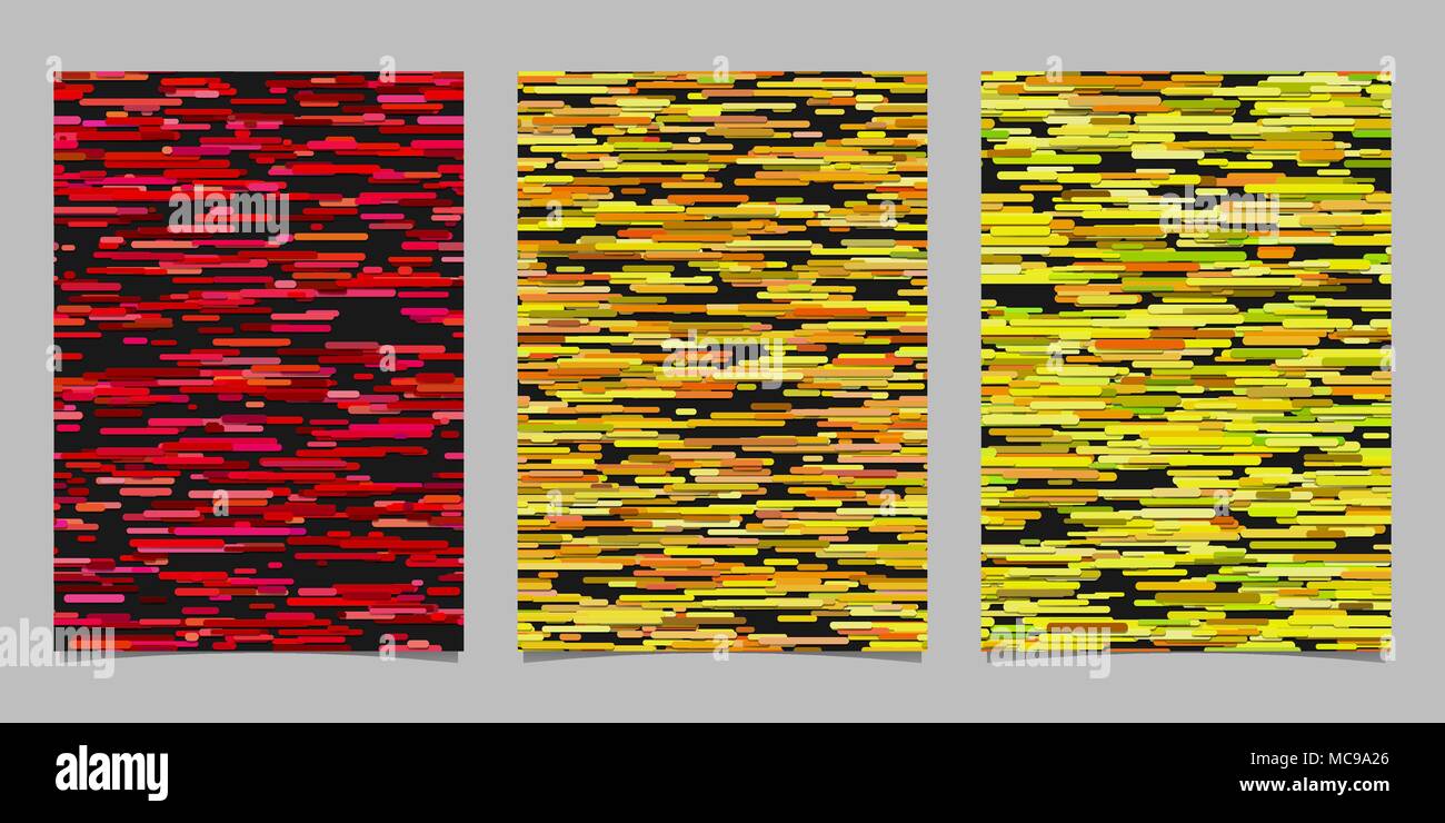 Abstract horizontal rounded stripe design background flyer template set ...