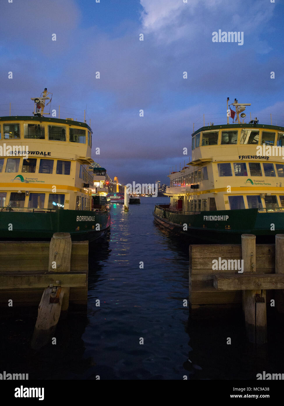 Sydney Ferries At Night Stock Photo - Alamy