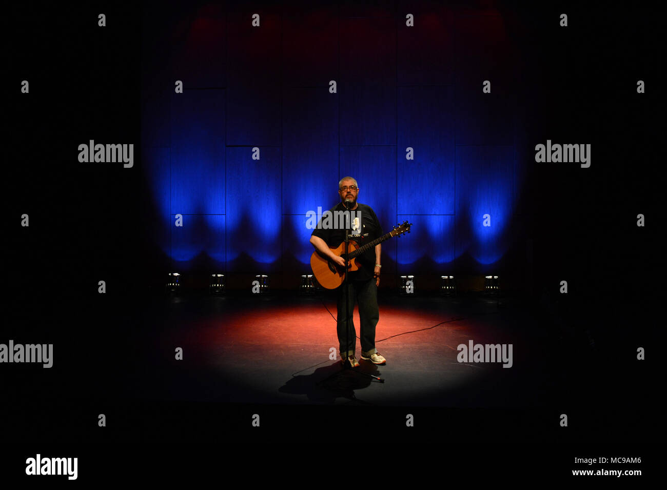 Phil Jupitus Comedian on stage at Mareel Shetland Scotland Stock Photo ...