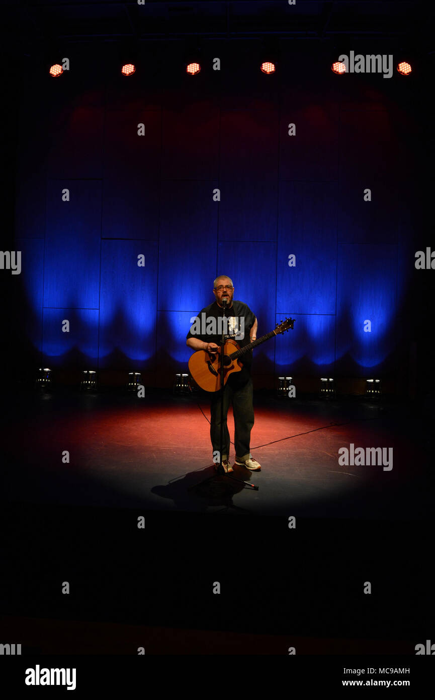 Phil Jupitus Comedian on stage at Mareel Shetland Scotland Stock Photo ...
