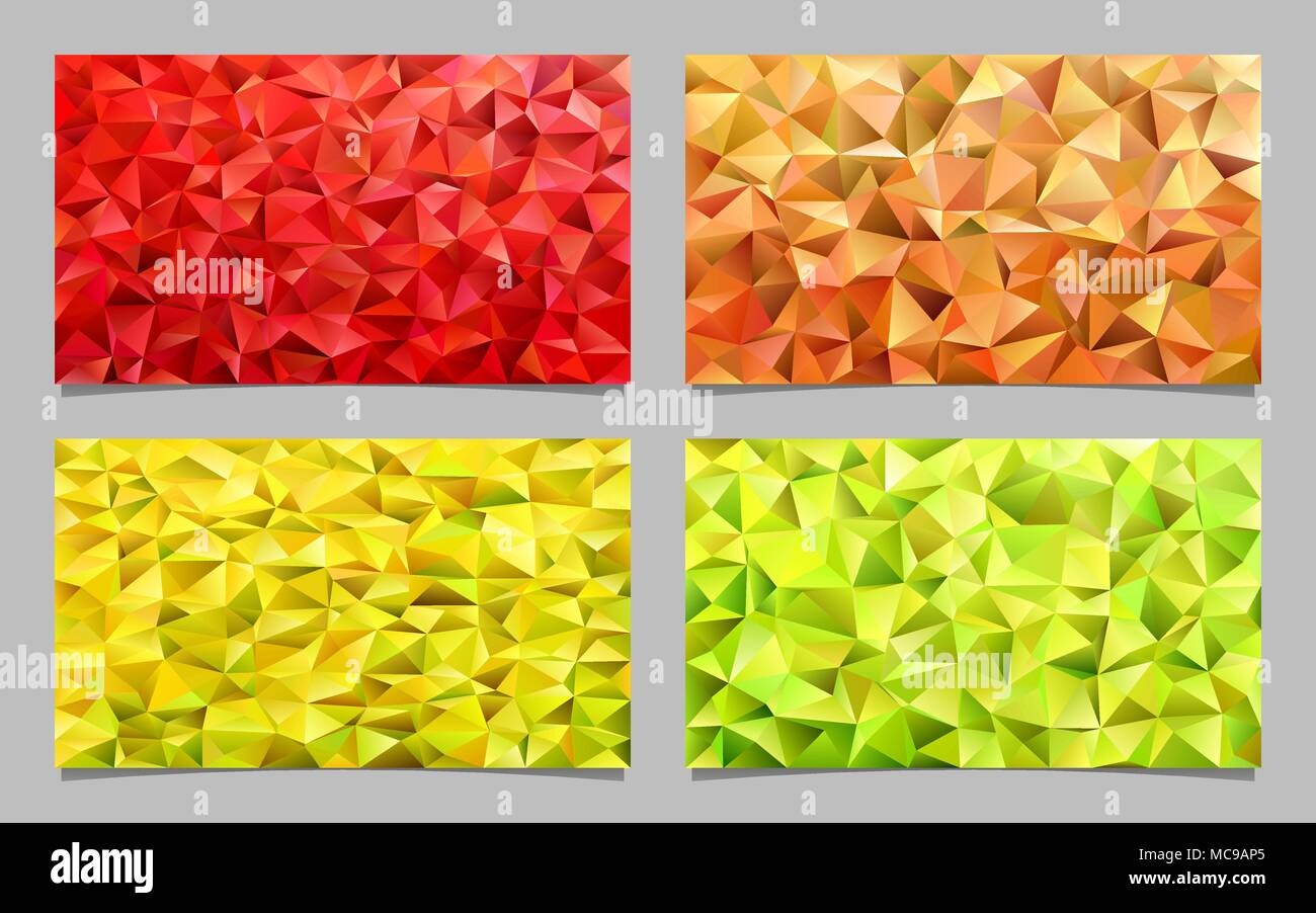 Gradient abstract triangle polygon mosaic card template background set ...