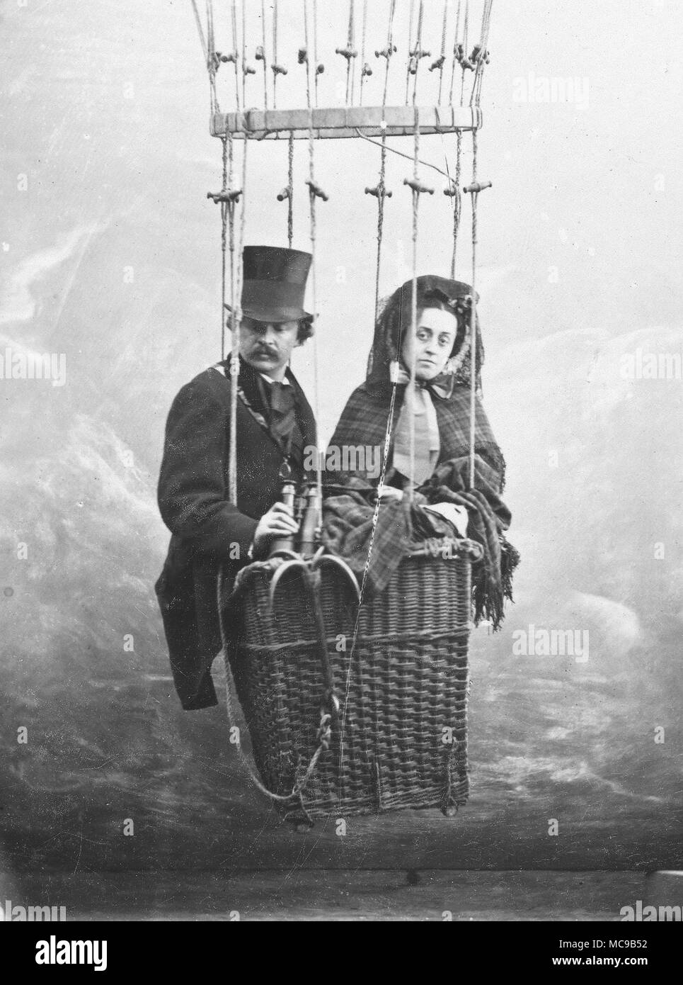 Felix Nadar, Self-Portrait with Wife Ernestine in a Balloon Gondola ...