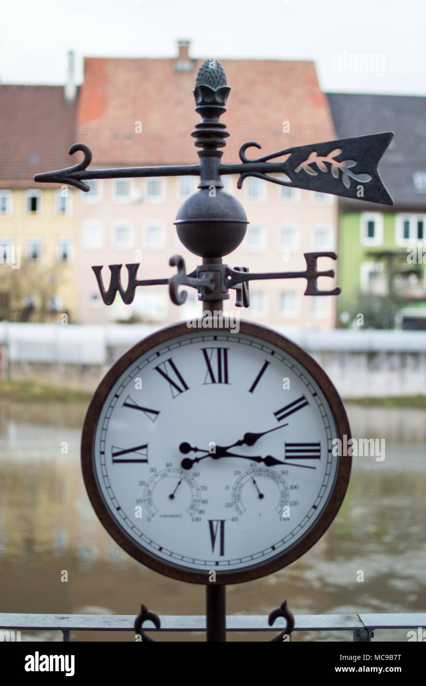 Clock Wind Meter Compass Stock Photo - Alamy