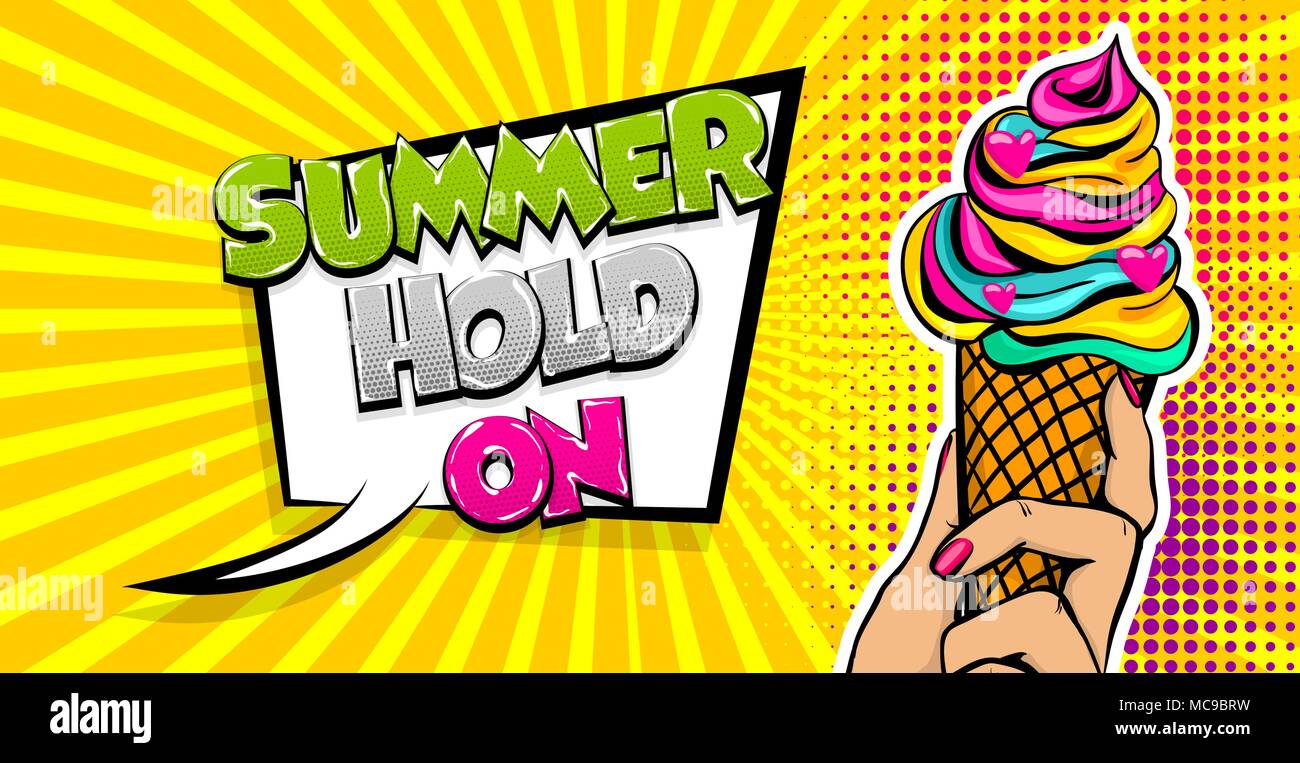 Comic text ice cream break time pop art Stock Vector Image & Art - Alamy