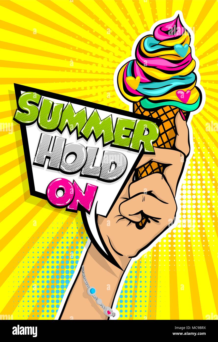 Comic text ice cream break time pop art Stock Vector Image & Art - Alamy